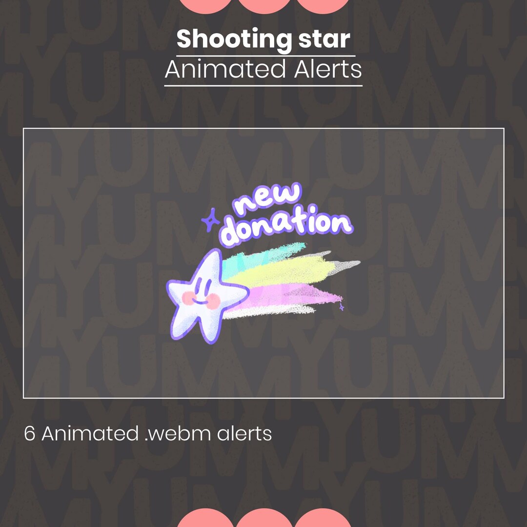 Shooting Star Looping Alerts for Twitch, OBS, Kick ・ Animated Cute ...
