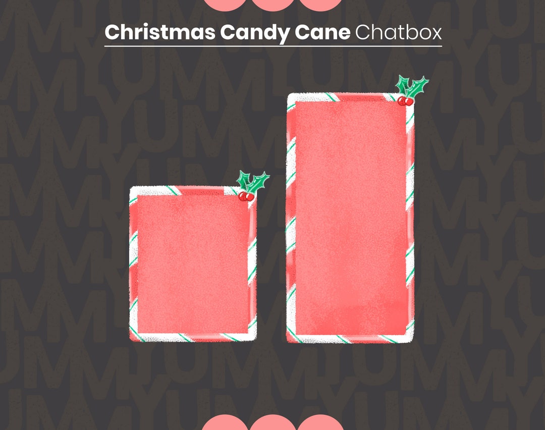 Candy Cane Chatbox: Cute Christmas Twitch Stream Overlay (PNG) - Etsy