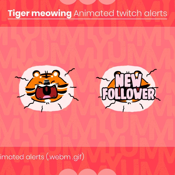 Twitch Alerts Animated Tiger - Etsy