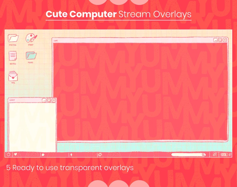 5xstream Screen Overlays Aesthetic Pastel Computer Twitch and OBS ...