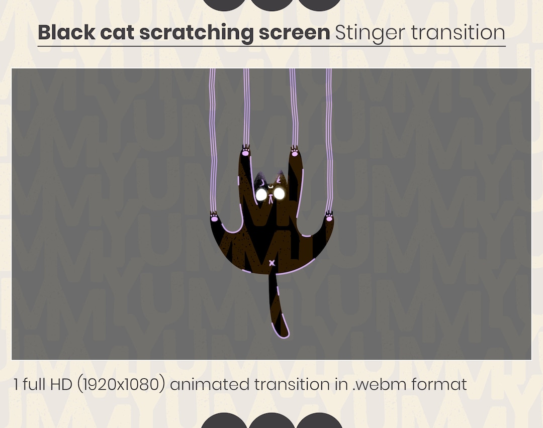 Animated Twitch Stinger Scene Transition for Your Streams ・ Black Cat ...