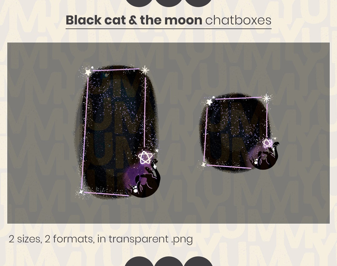 Cat & the Moon Chatbox ・ Cute Halloween Black Cat ・ Mystic Sky・ Twitch ...