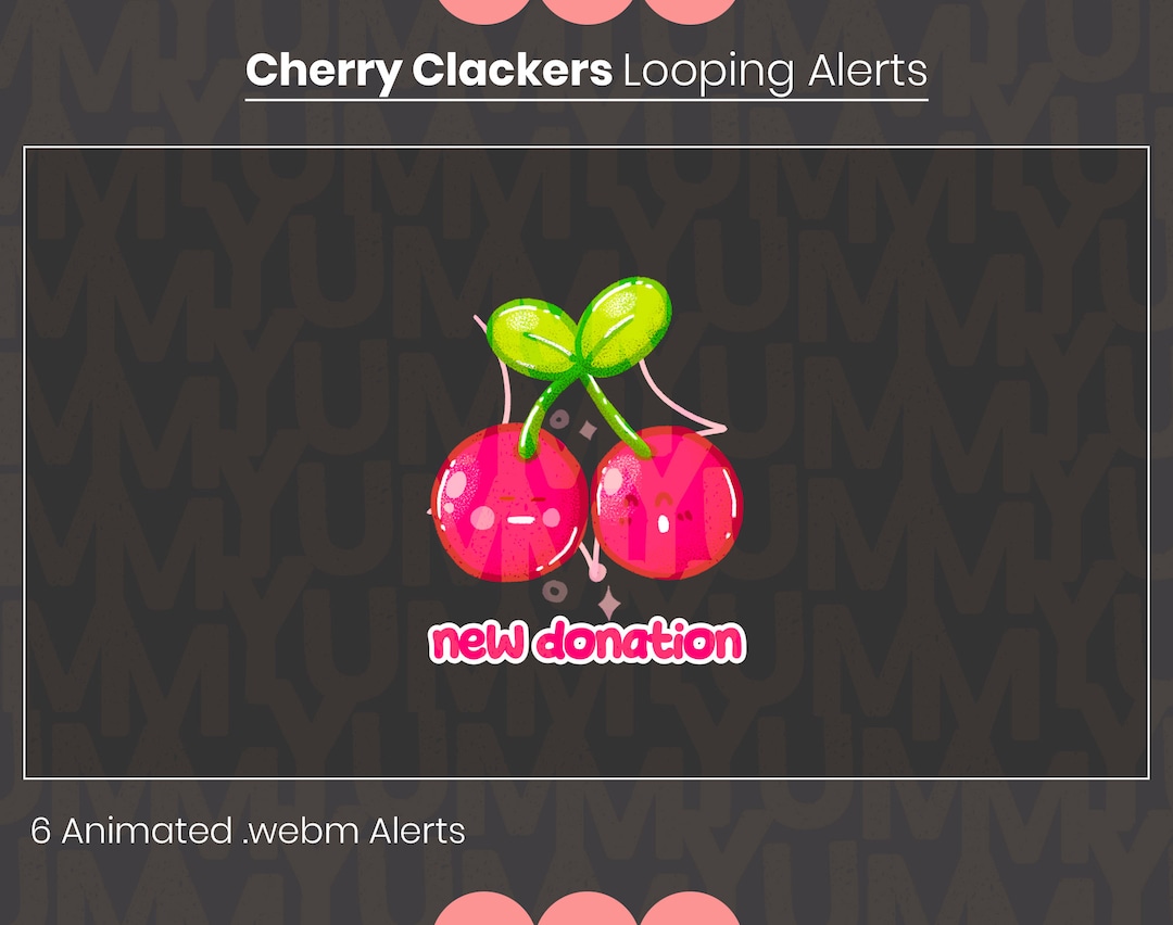 Animated & Adorable Looping Cherry Alerts ・ Fun Spring ・ Cherries ...