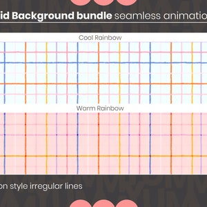 Bundle! 8 Animated Grid Backgrounds for Your Streams ・ Colorful Shaky ...