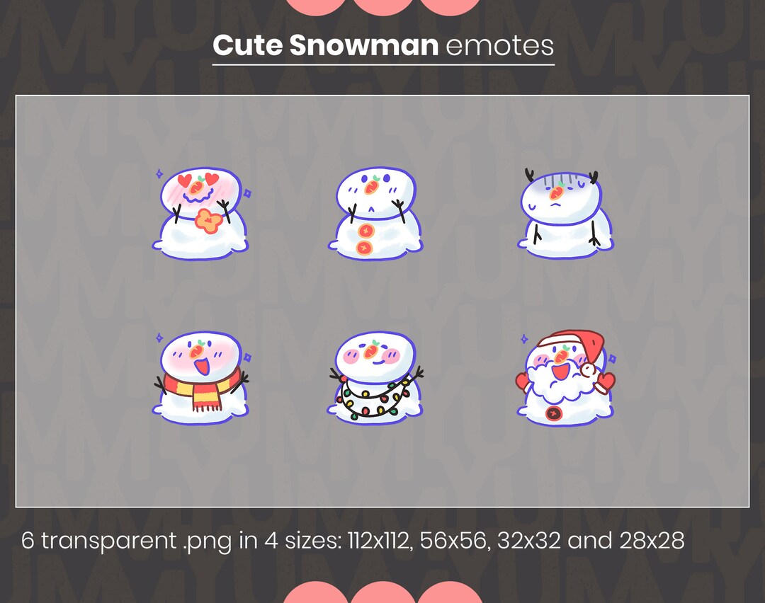 Twitch Snowman Emotes ・ Cute Winter Snowman ・ Christmas Emotes ・ - Etsy
