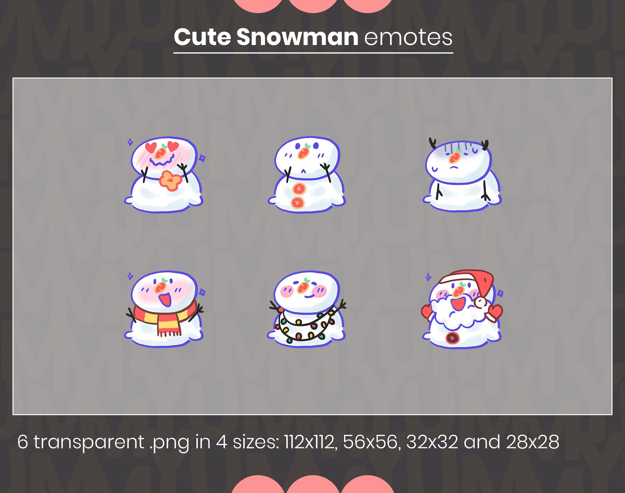 Twitch Snowman Emotes ・ Cute Winter Snowman ・ Christmas Emotes ・ - Etsy