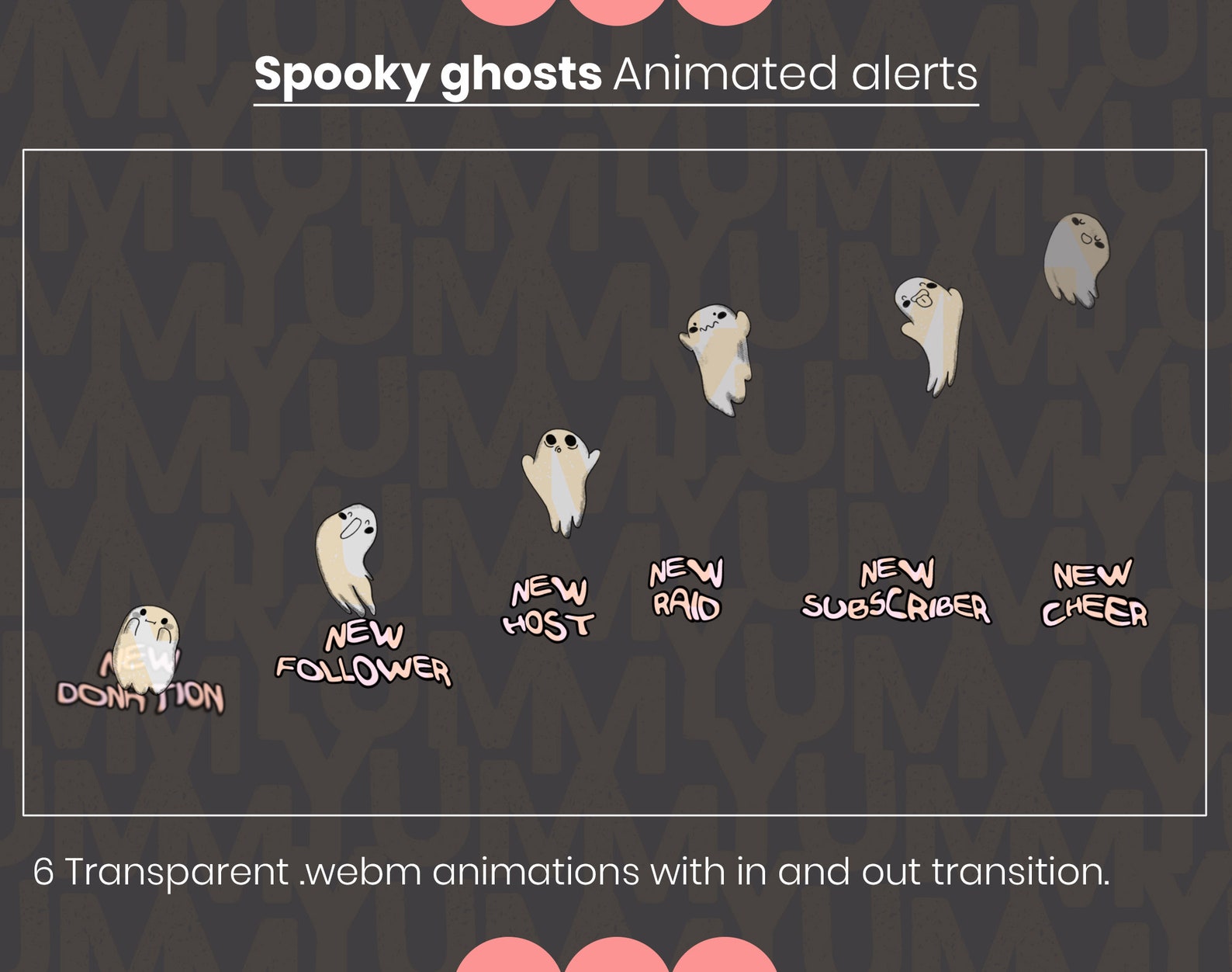 Twitch Stream Animated Alerts ・ Spooky Ghost Appearing Moving up ・ in ...