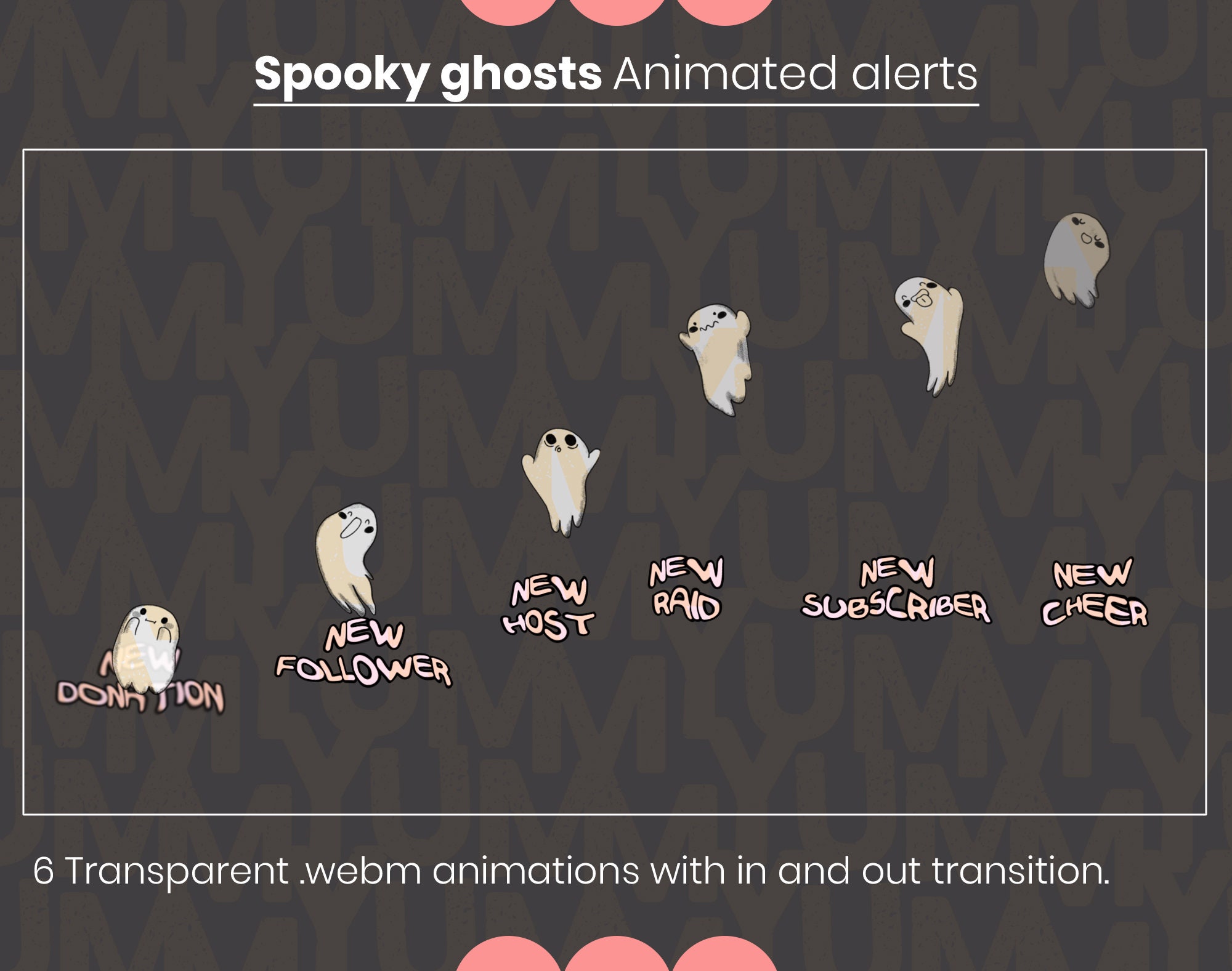 Twitch Stream Animated Alerts Spooky Ghost Appearing Moving up in and ...
