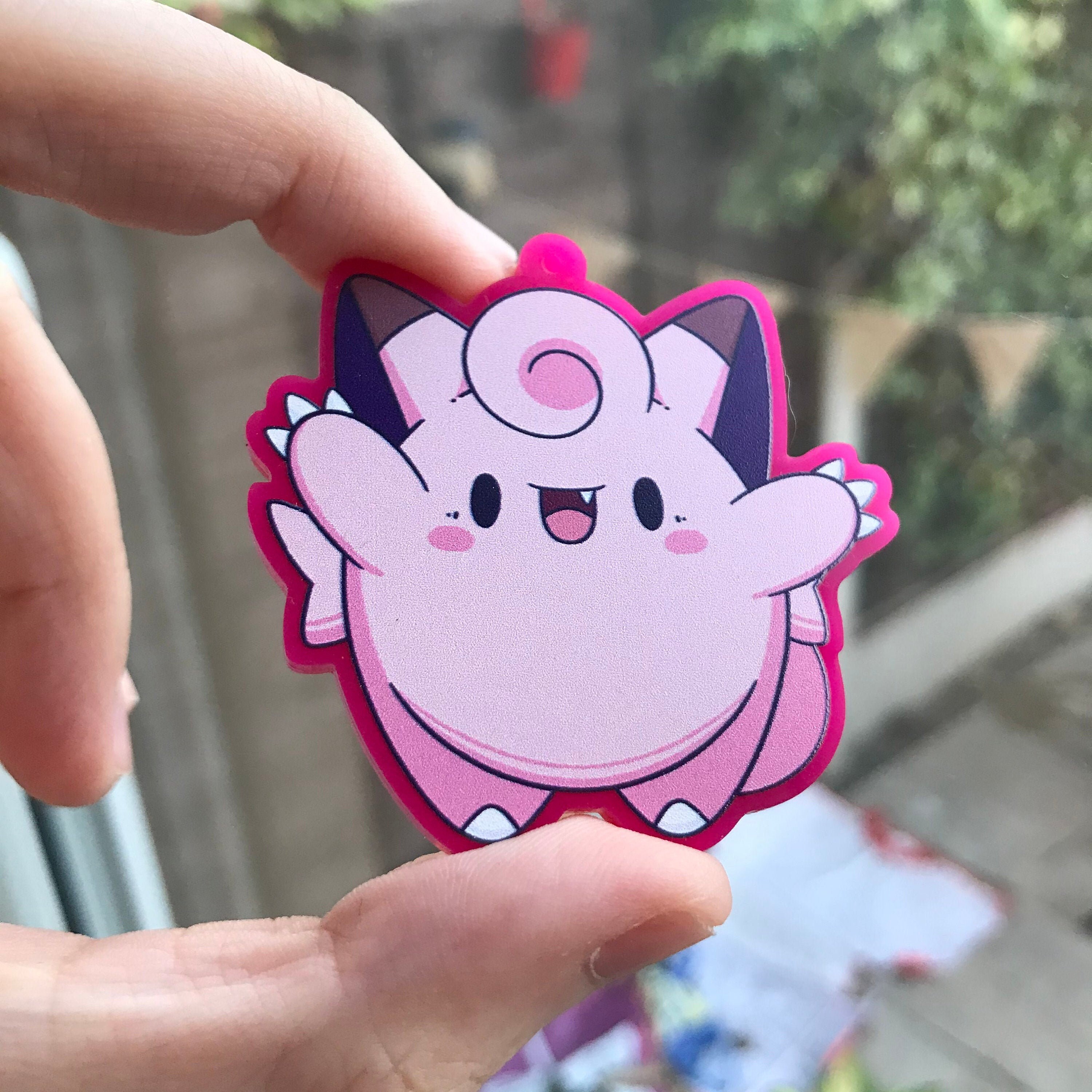 Clefairy Keyring Pokemon Acrylic Charm | Etsy