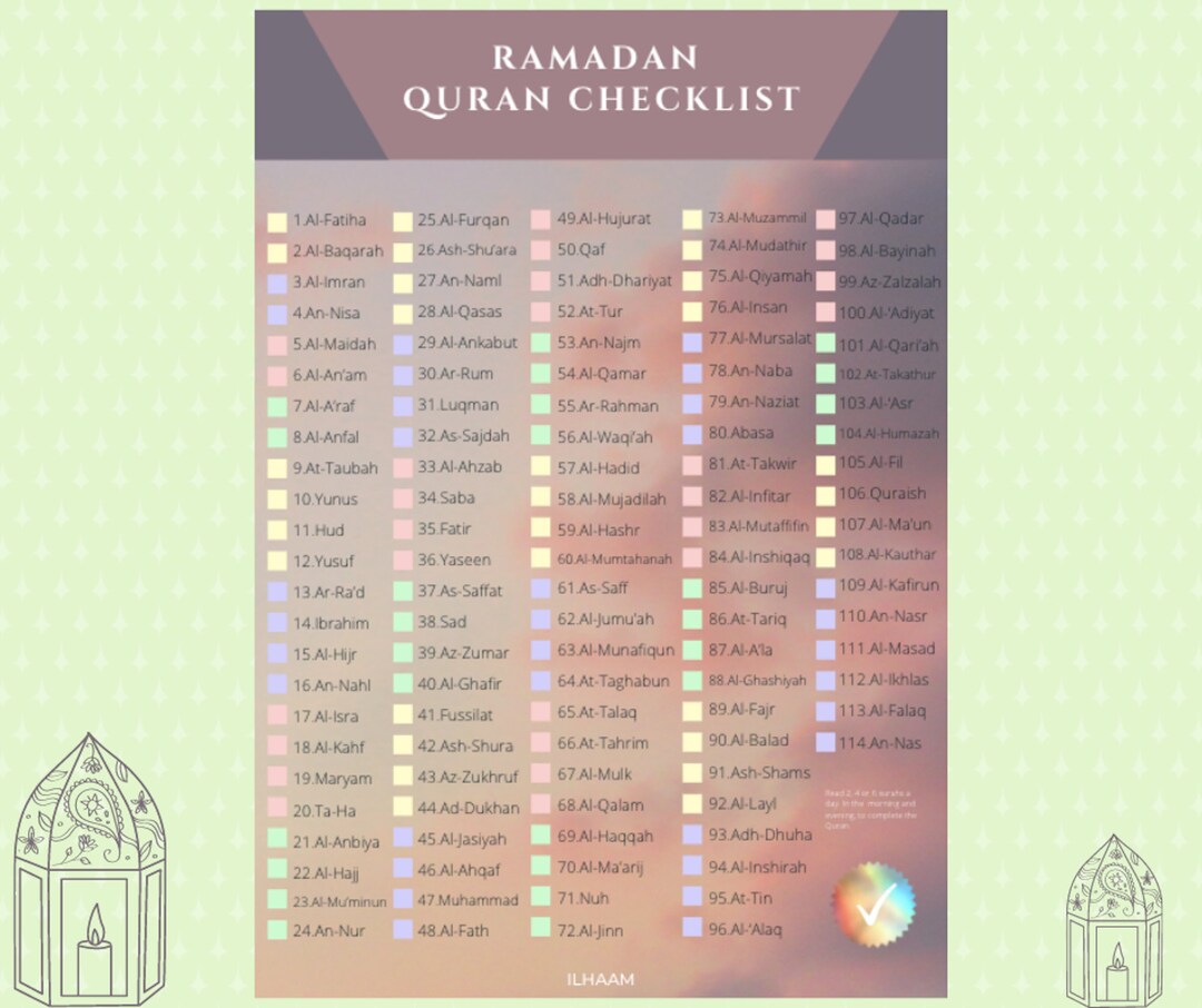 Ramadan Checklist - Paper Copy - Etsy