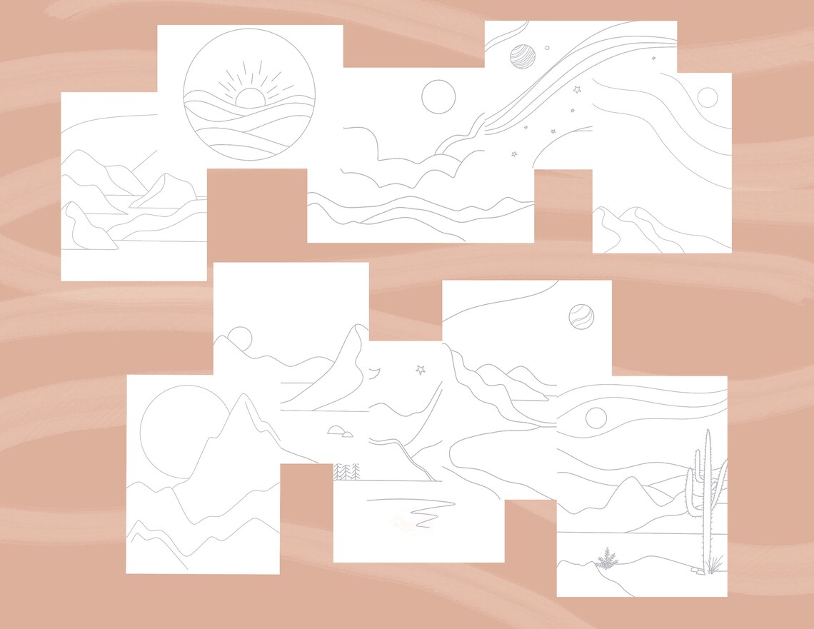 Minimalist Digital Coloring Book, Coloring Pages, Painting Pages ...