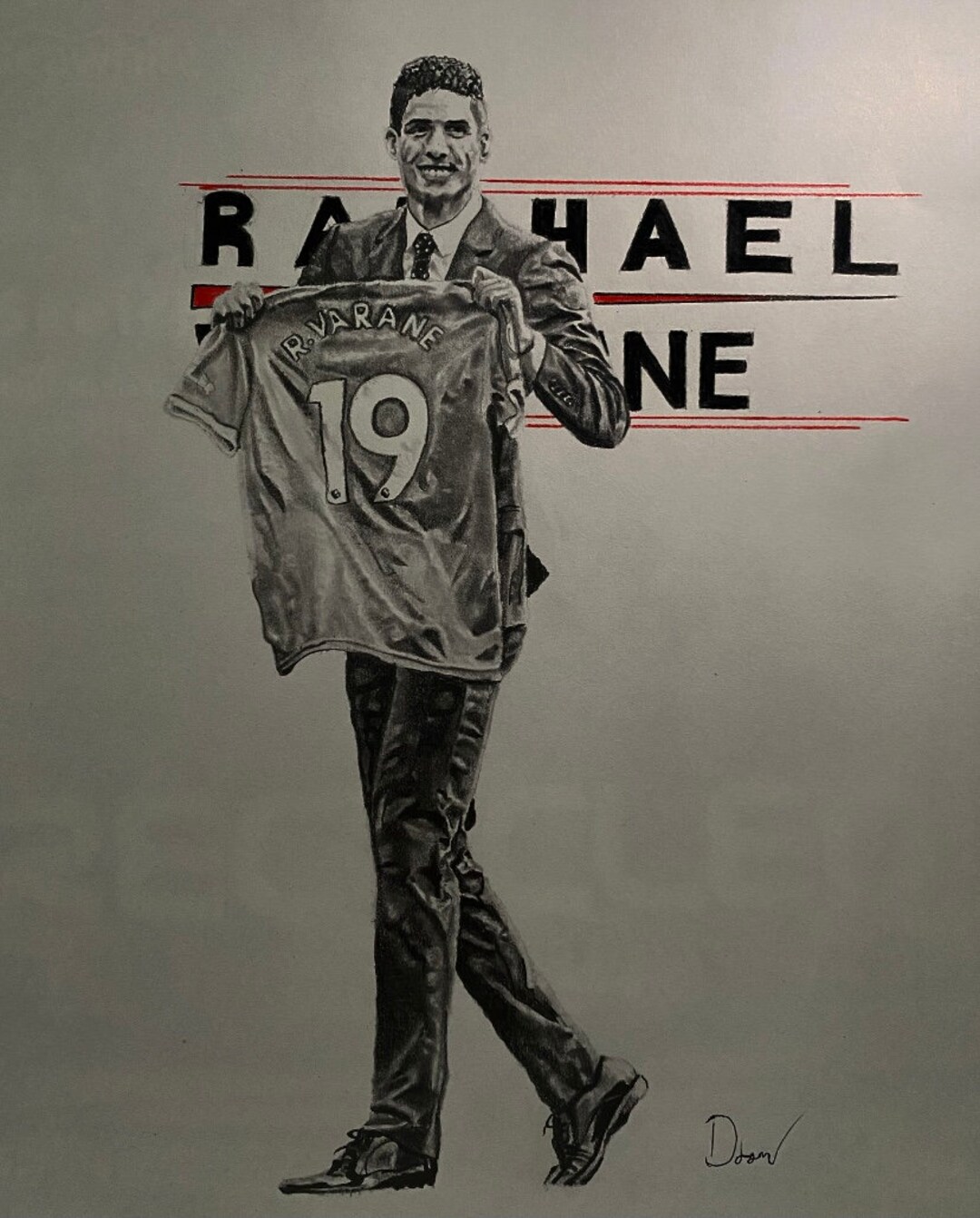 Original Raphael Varane Drawing - Etsy
