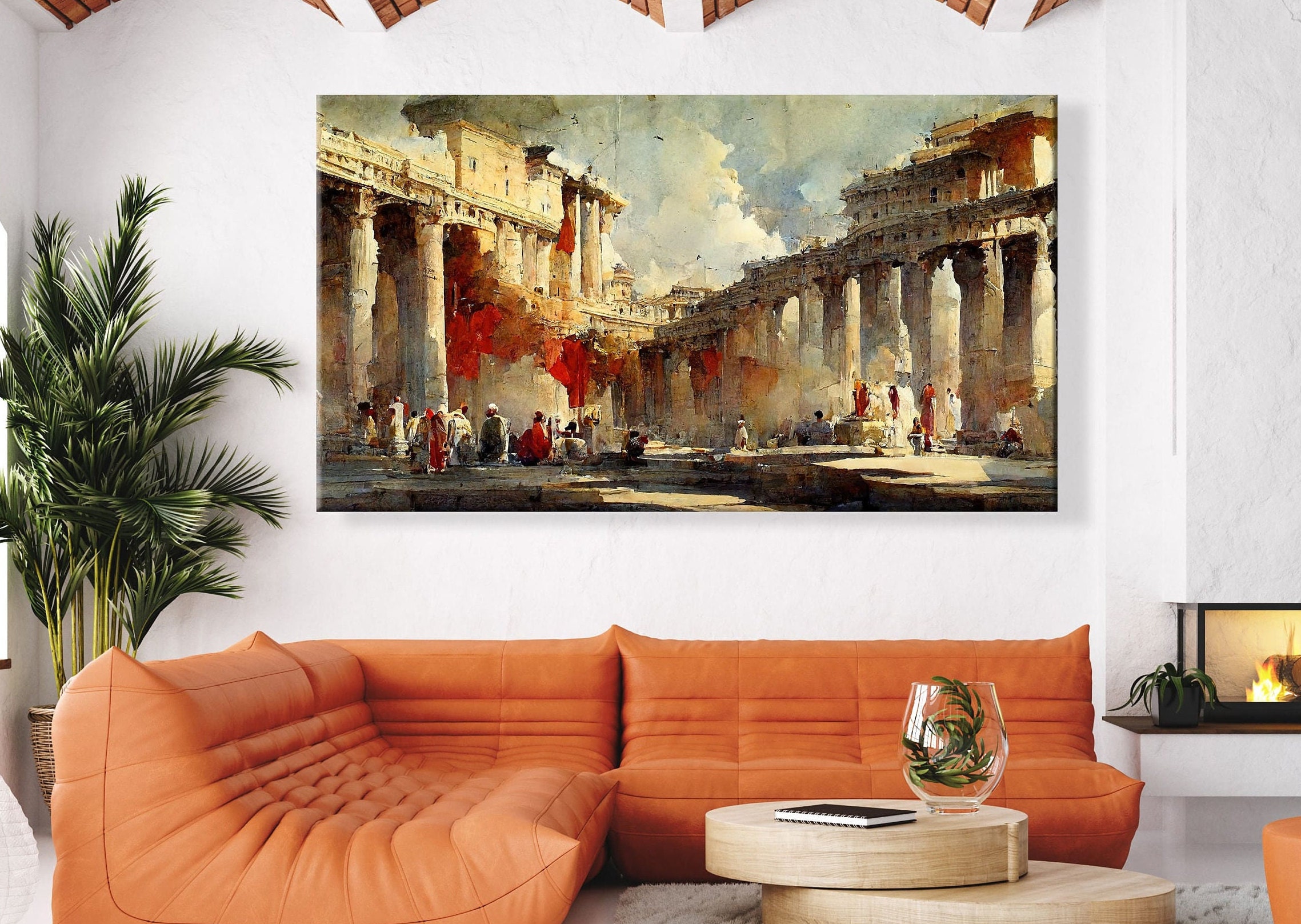 Ancient Rome Wall Canvas Art Roman Architecture Painting Antique ...
