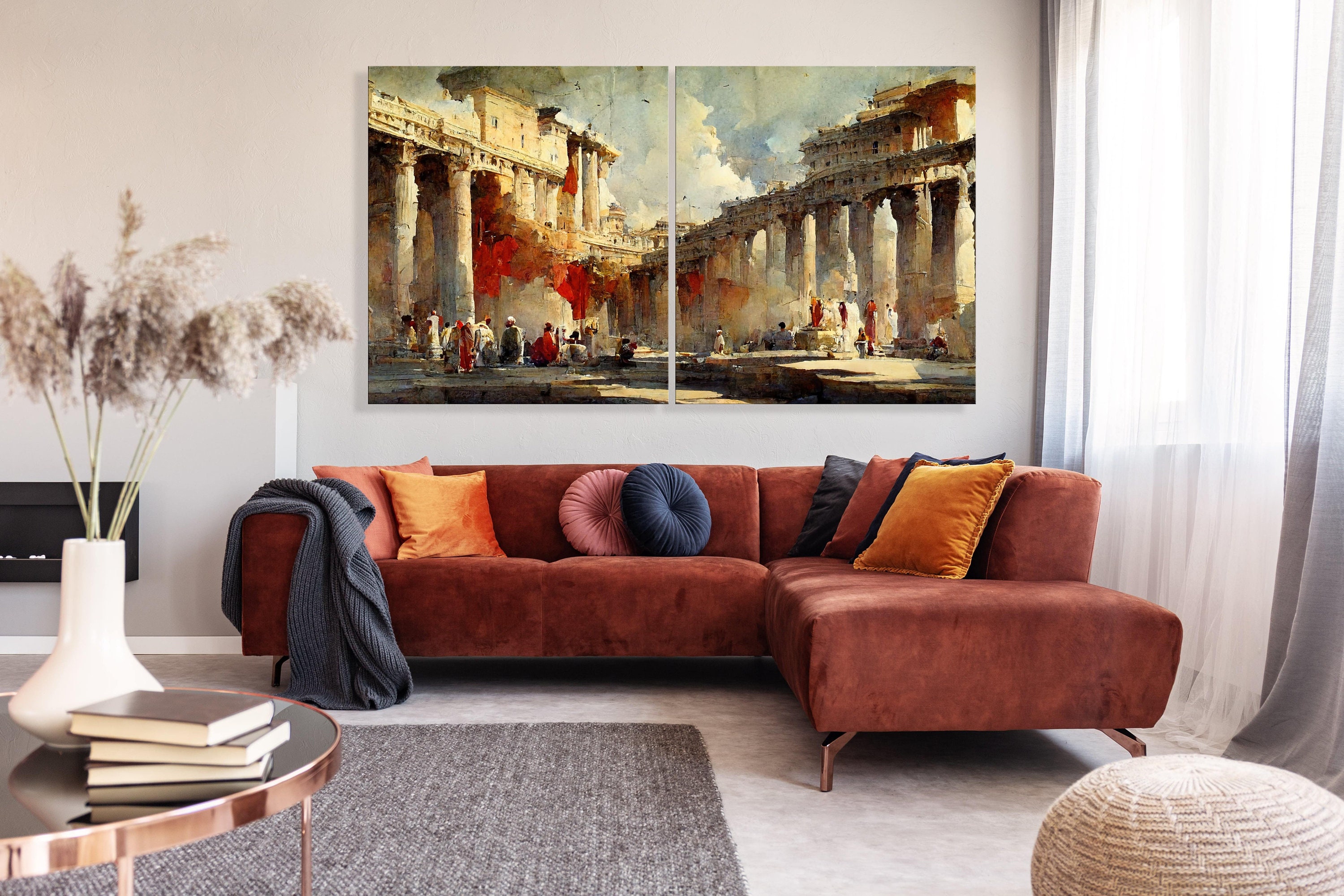 Ancient Rome Wall Canvas Art Roman Architecture Painting Antique ...