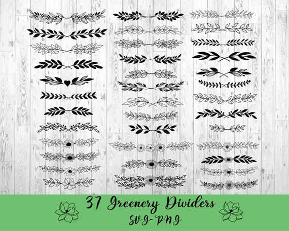 Greenery Leaf Divider Svg Bundle Decorative Border Svg - Etsy