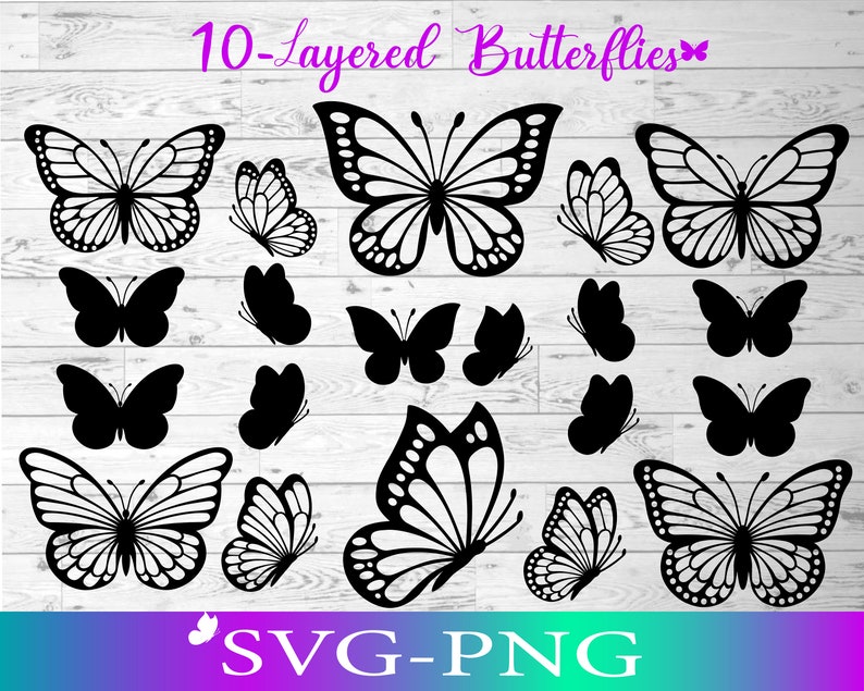 Butterfly Svg Butterfly Svg Bundle Layered Butterfly Bundle - Etsy