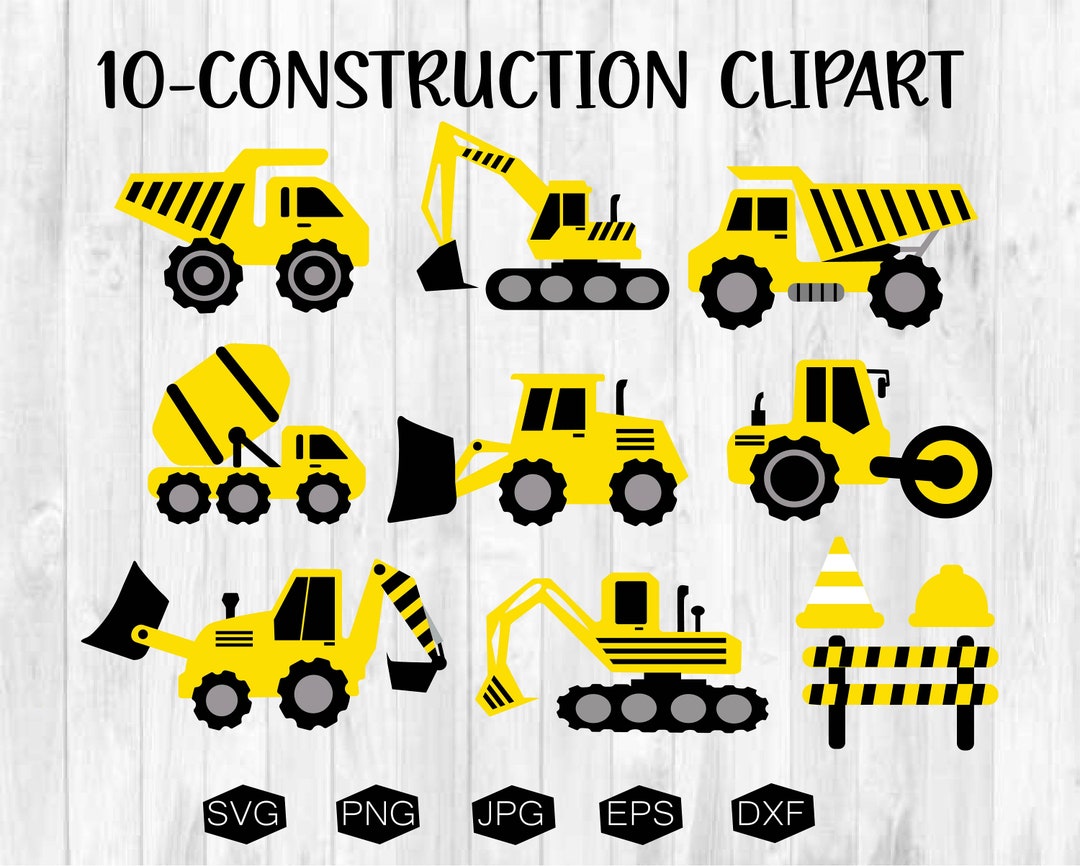 Construction Vehicles Clipart, Construction Svg, Trucks Svg Files ...