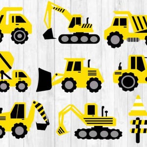 Construction Vehicles Clipart, Construction Svg, Trucks Svg Files ...
