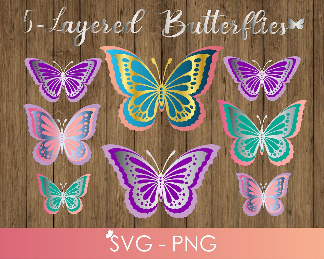 Butterfly SVG, 3D Butterfly Svg, Butterfly Template, Commercial Use ...