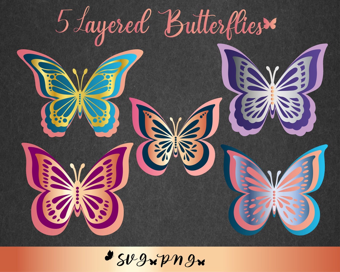 Butterfly SVG, 3D Butterfly Svg, Butterfly Template, Commercial Use ...