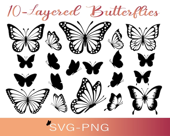Butterfly Svg Butterfly Svg Bundle Layered Butterfly Bundle | Etsy