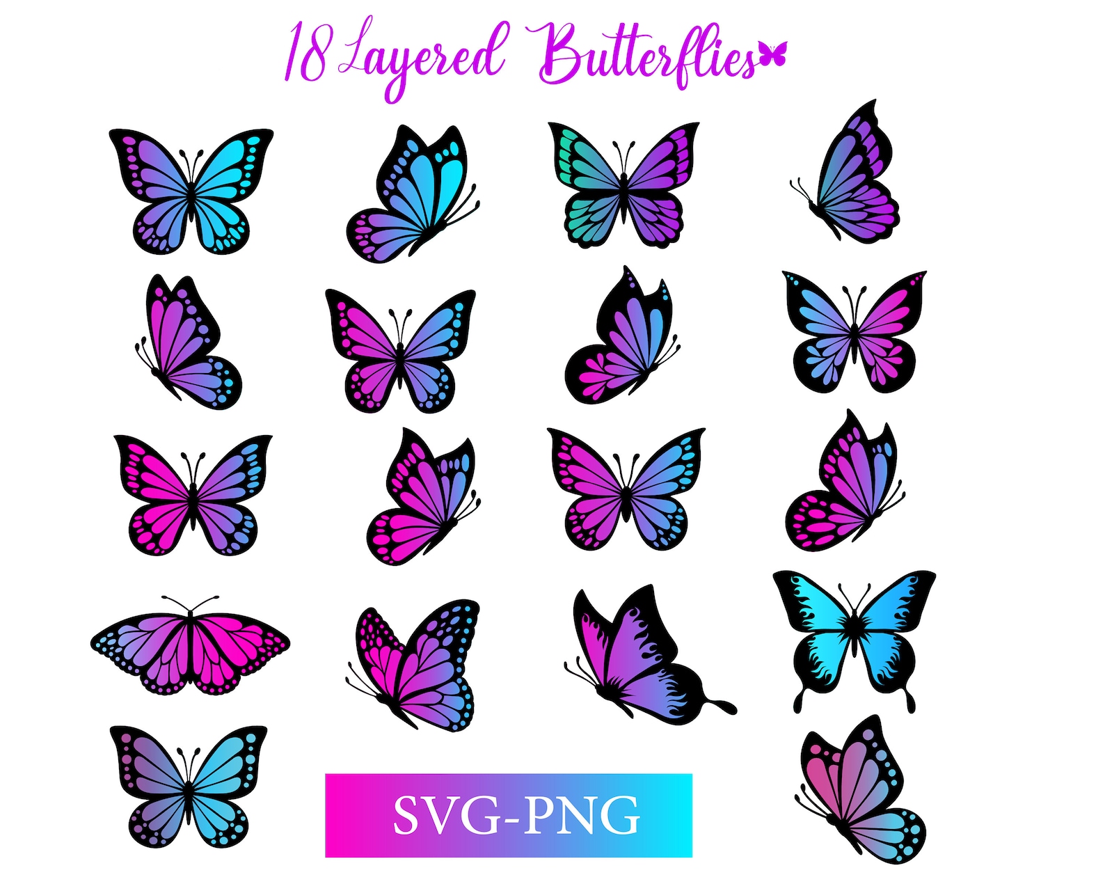 Butterfly Svg, Butterfly Svg Bundle, Layered Butterfly Bundle Cricut ...