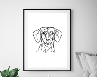 Wiener Dog Line Art - Etsy