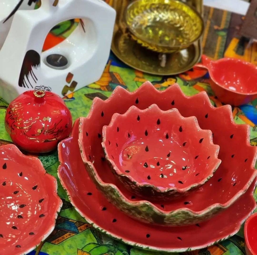 Hand Made Ceramic Watermelon Serving Dishes / Ceramic Bowl/ceramic Dish ...