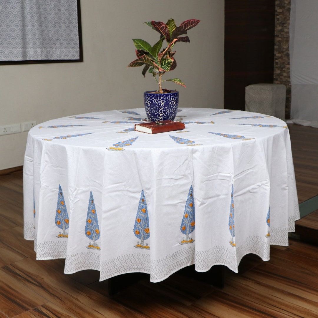 15% off Jaipuri Round Tilak Printed Table Cover Round Hand Block ...