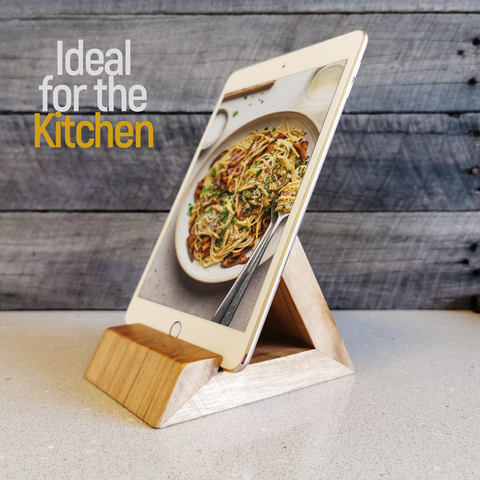 Wooden iPad Stand | Handmade Wood Tablet Holder - Etsy Canada