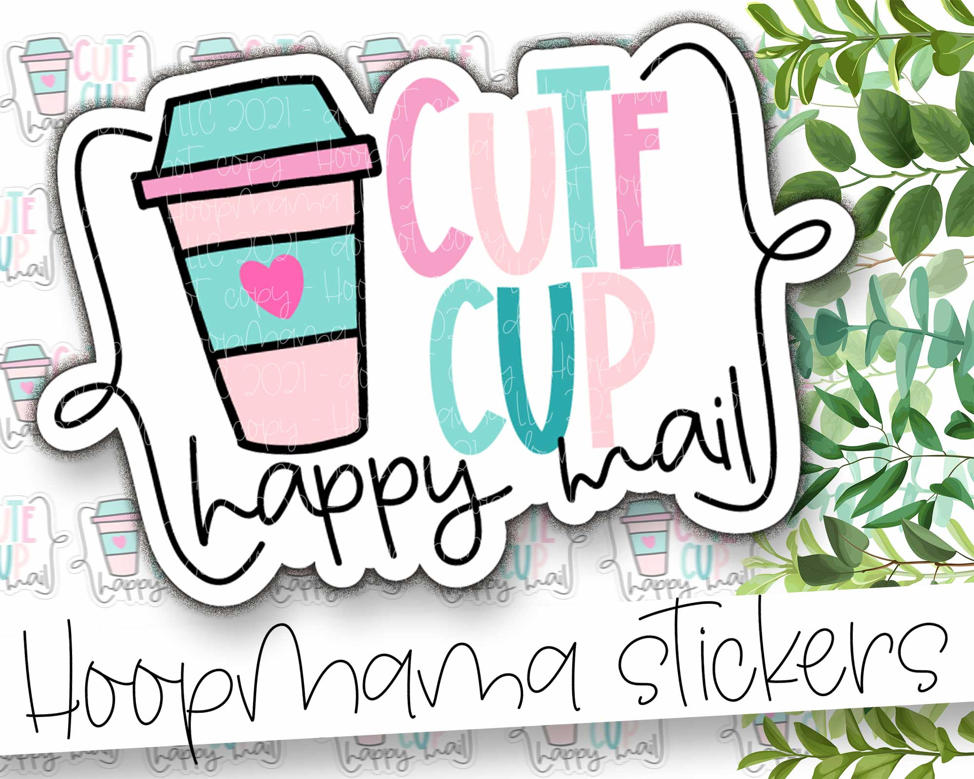Cute Cup Happy Mail Packaging Stickers Large 2 Inch Sticker for Small ...