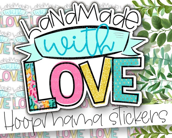 Handmade With Love Thank You Packaging Stickers Large 2 | Etsy