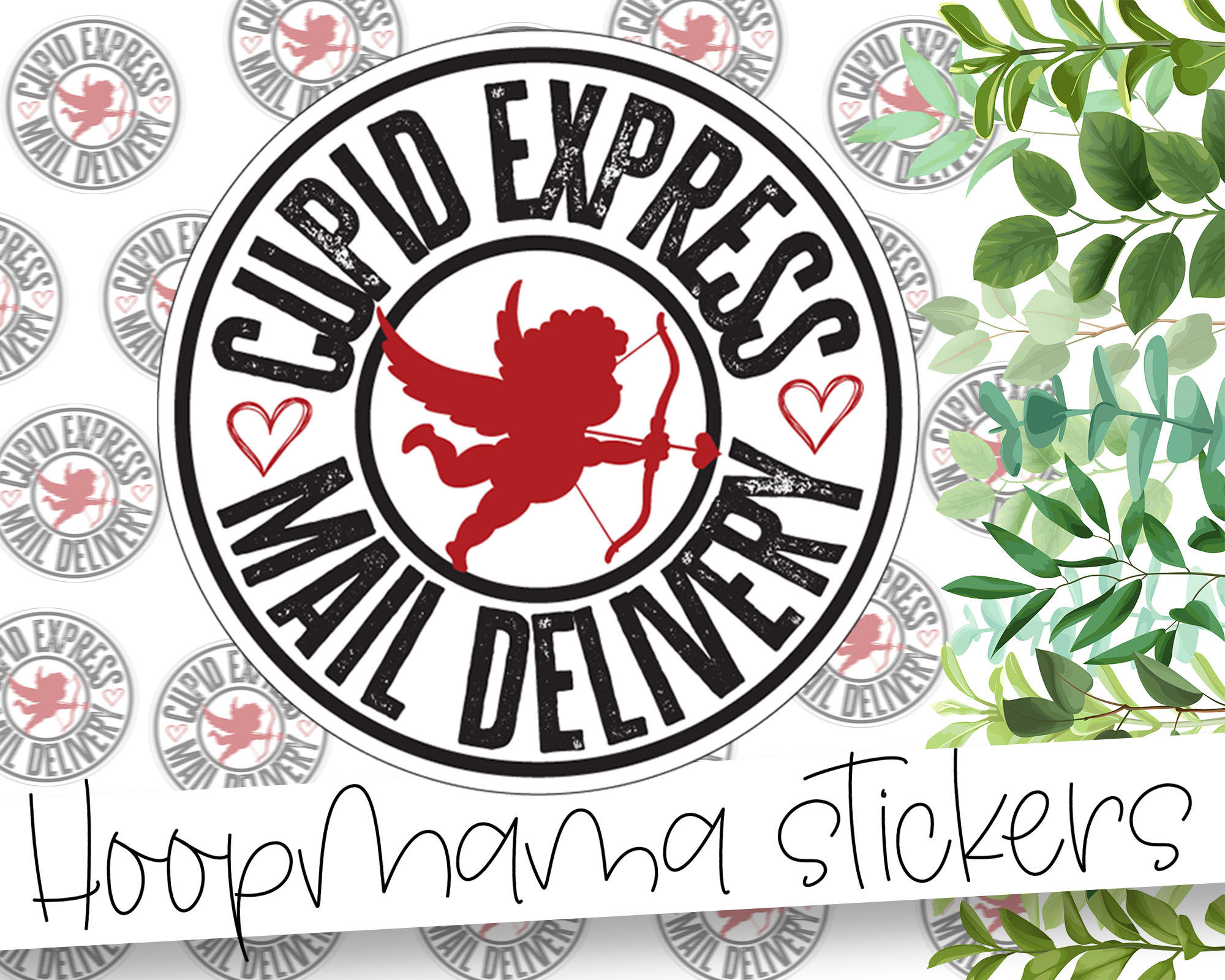 Cupid Express Mail Delivery - Valentine's Day Cupid Packaging Stickers ...