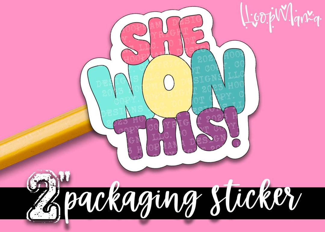 She Won This - Colorful Branding Sticker - Large 2 Inch Branding ...