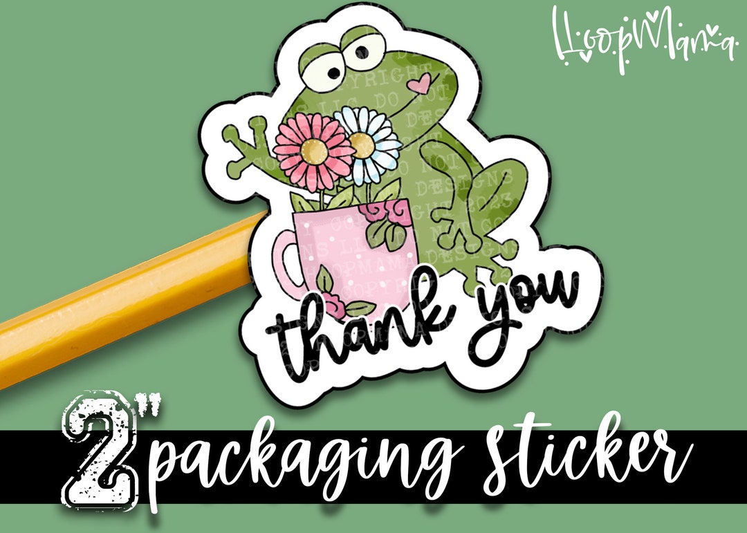 Thank You - Funny Frog Handmade Packaging Stickers - Autumn Large 2 ...