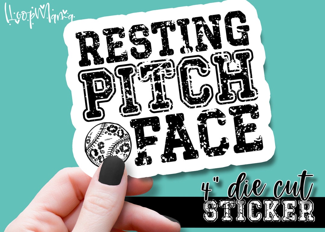 Resting Pitch Face - Funny Sports Laptop & Waterbottle Tumbler 4 Inch ...
