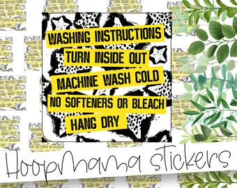 Washing Instructions Washer Sticker for Shirts Packaging | Etsy