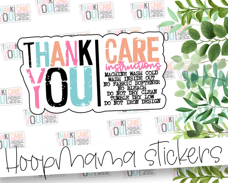 Thank You Care Card Packaging Stickers Large 2 Inch Branding Sticker ...