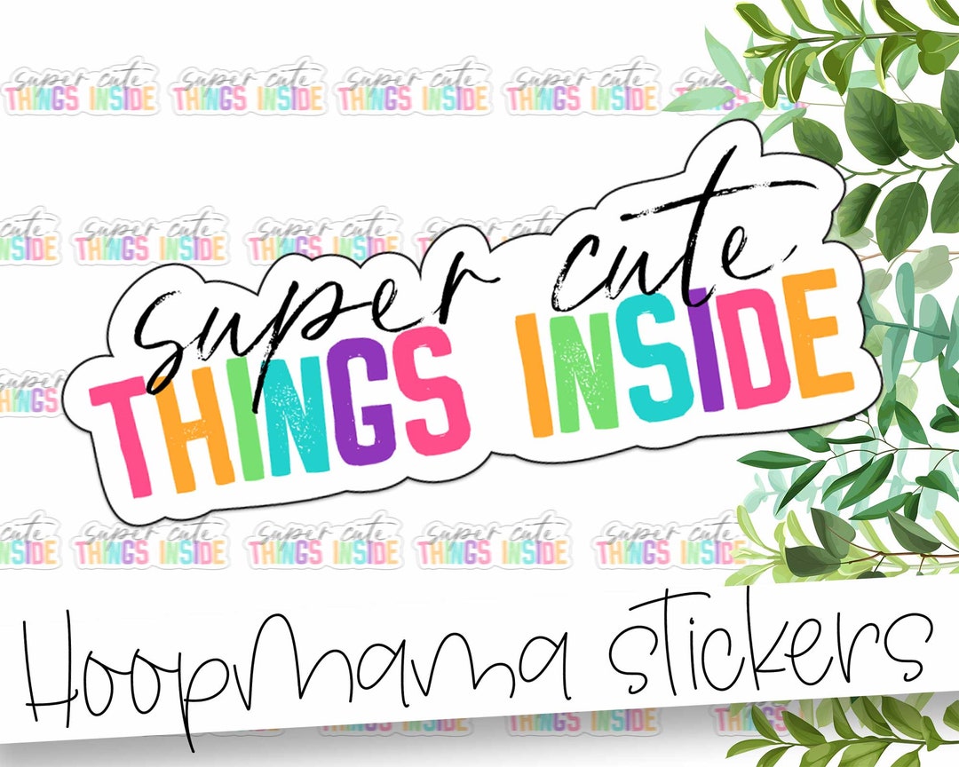Super Cute Things Inside Packaging Sticker - Colorful Rainbow Branding ...