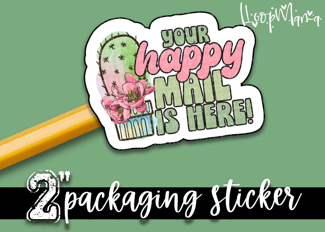Your Happy Mail is Here! - Packaging Sticker - Hearts Branding Sticker ...
