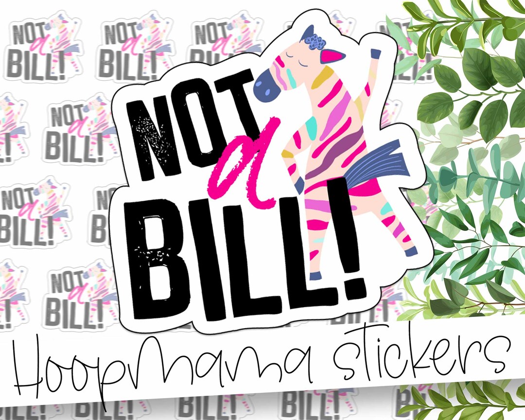Not A Bill - Colorful Rainbow Zebra Packaging Stickers - Large 2 Inch ...