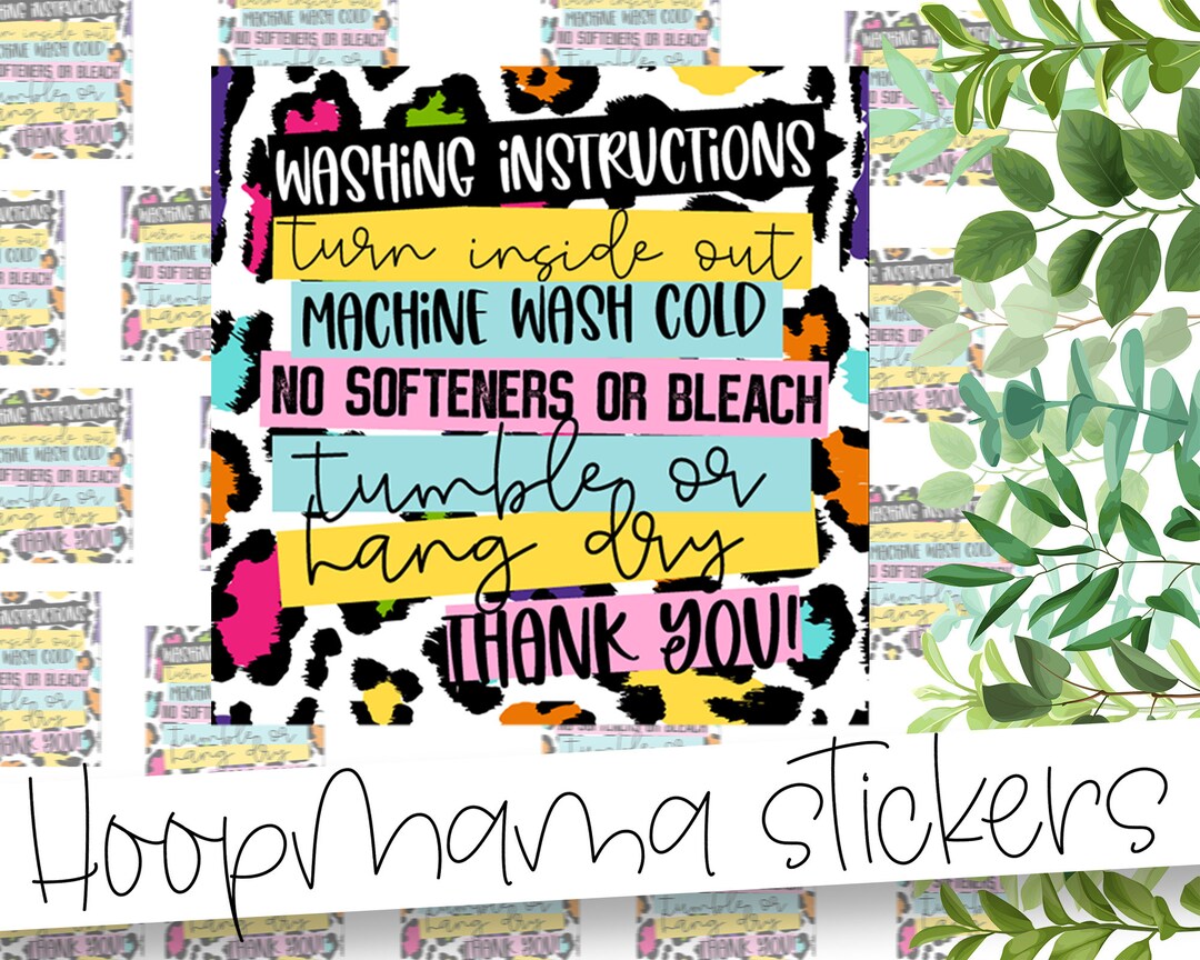 Washing Instructions - Washer Sticker for Shirts Packaging Sticker ...