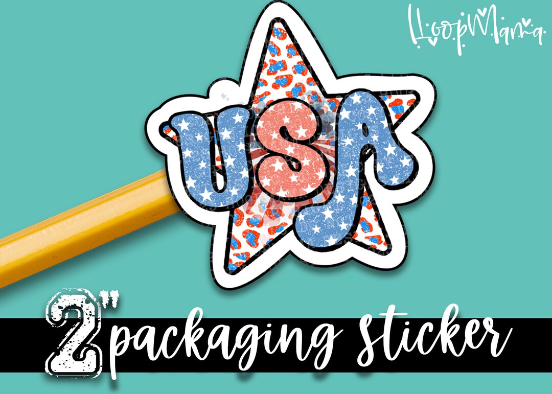 USA - Patriotic Branding Sticker - Large 2 Inch Branding Sticker for ...
