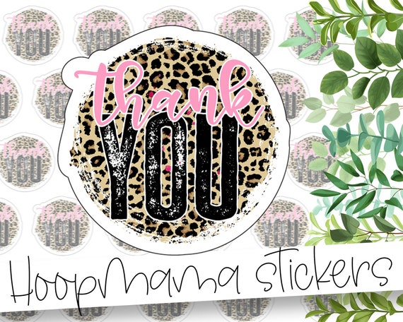 Thank You Leopard Print Handmade Packaging Stickers Large - Etsy