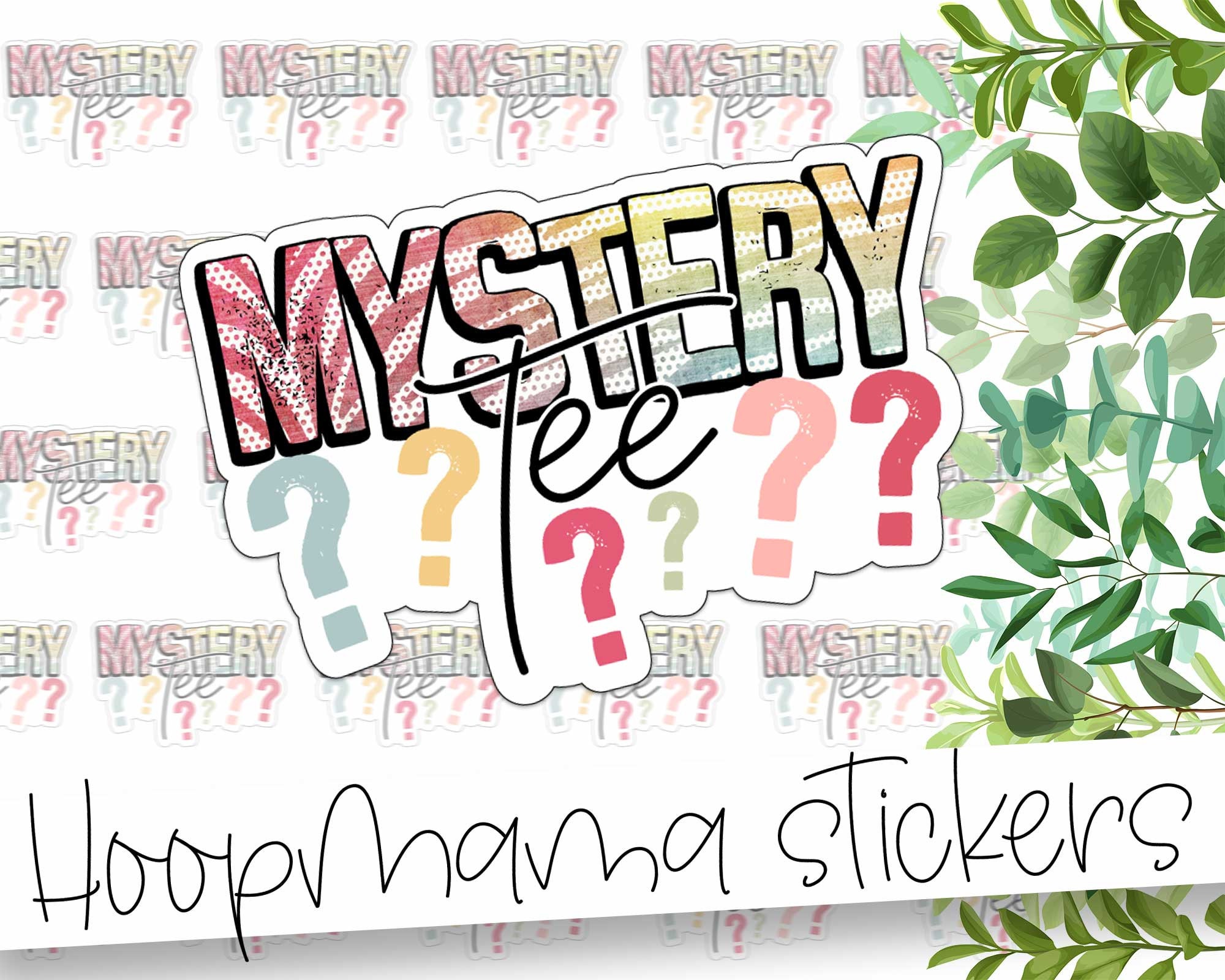 Mystery Tee Stickers - Question Mark Colorful Surprise Sticker - Large ...