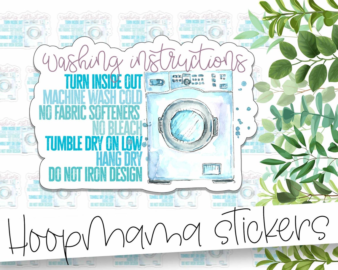 Washing Instructions Washer Sticker for Shirts Packaging Sticker Large ...