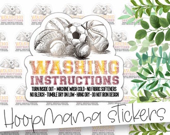 Washing Instructions Washer Sticker for Shirts Packaging | Etsy