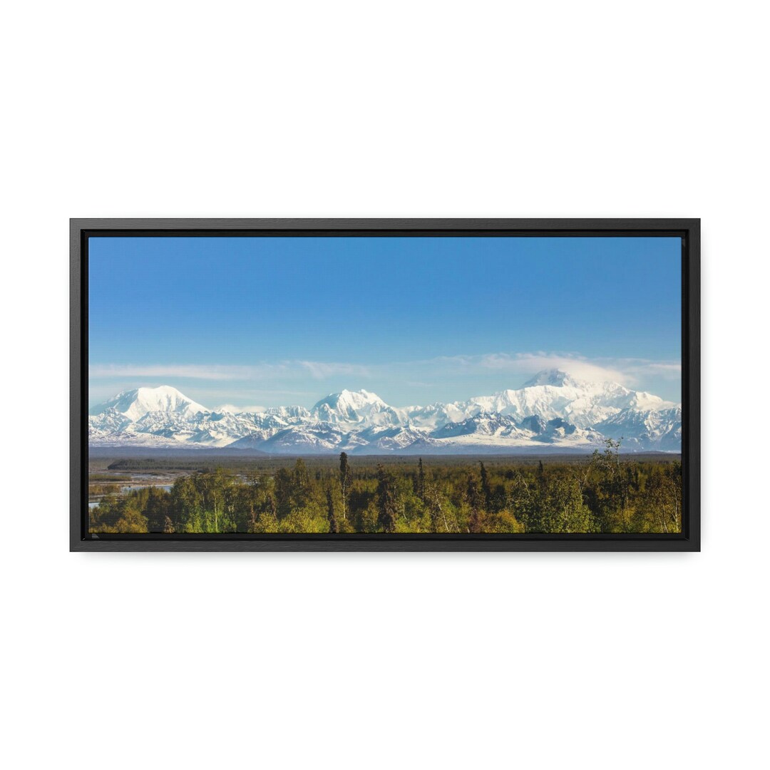 Mt. Foraker, Mt. Hunter, and Denali in Alaska Framed Gallery Canvas ...