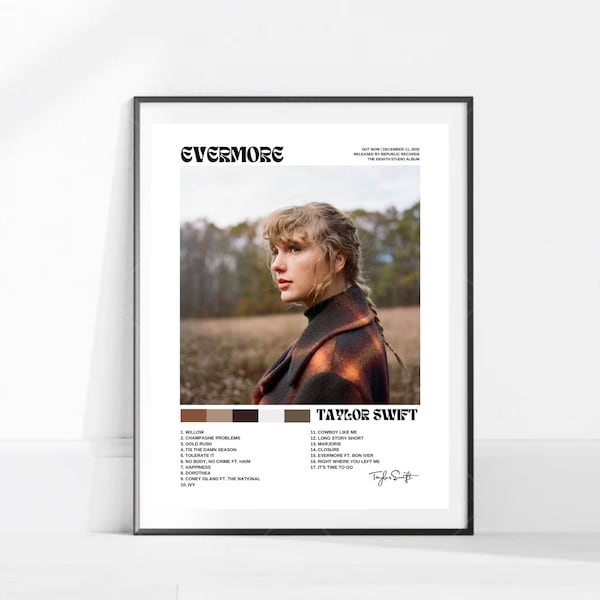 Evermore Track List Poster - Etsy