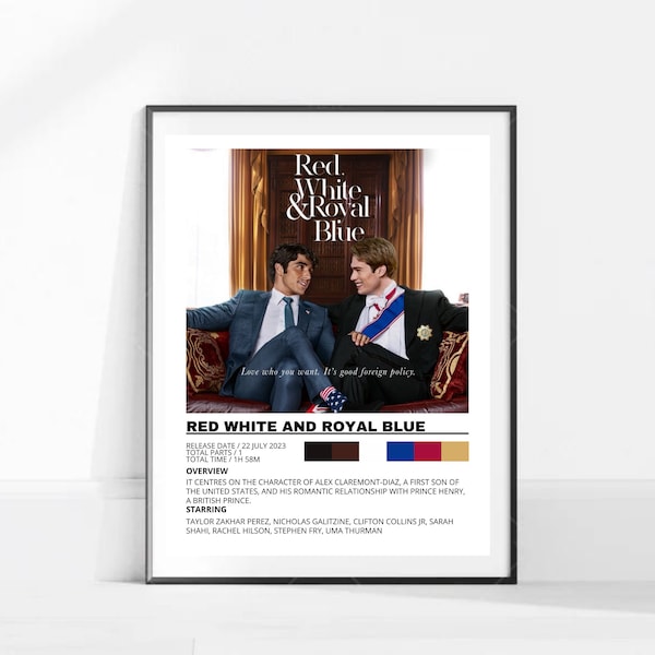 Red White and Royal Blue Movie Poster - Etsy